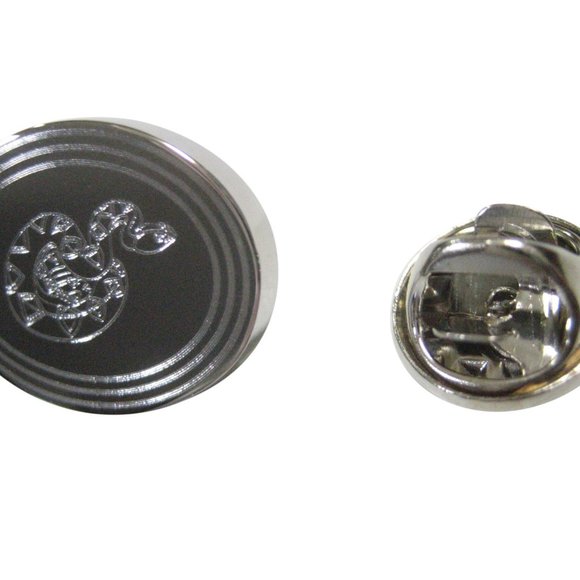 Kiola Designs | Accessories | Silver Toned Etched Oval Snake Lapel Pin ...